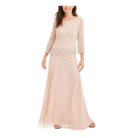 J Kara | Dresses | Nwt Jkara Womens Pink Asymmetrical Hem Overlay 34 ...